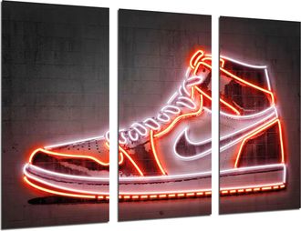 Cuadros Cámara Cuadros Cámara Set 3 Poster Wanddeko Wohnzimmer Modern Schlafzimmer Schlafzimmer Zimmer Hausschuhe Nike Air Jordan (97 x 62 cm)