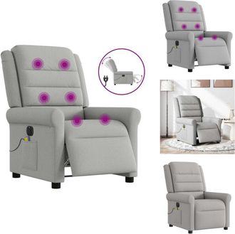 vidaXL Massagesessel Elektrisch Wolkengrau Stoff - Elektrischer Massagesessel - Elektrische Massagesessel - Massagestuhl - Massagesessel
