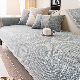 Generic Sofa &Uuml;berzug Couch &Uuml;berzug Vintage, Rutschfester Sofaschoner Aus Gewebter Baumwolle-Leinen-Mischung F&uuml;r 1/2/3/4-Sitzer, Universeller Sofa&uuml;berwurf F&uuml;r 