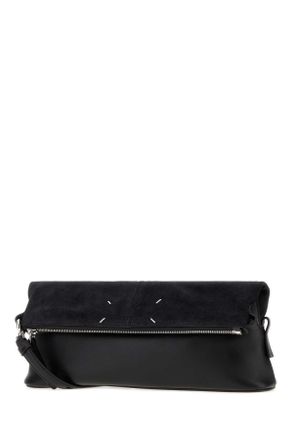 Maison Margiela Womens Black Leather 5ac Clutch Darkgrey Borse A Mano