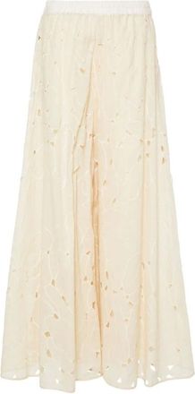 Gentryportofino Femme, Pantalons, Beige, Taille: 38 FR Pantalon Palazzo