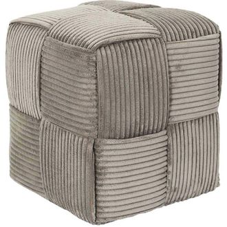 The Home Deco Factory Pouf Cotele Tresse Scott Taupe