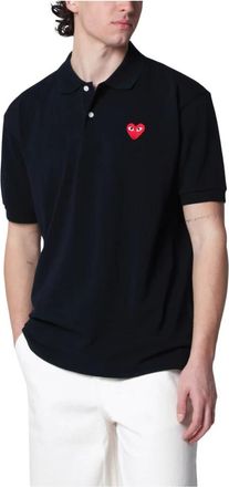 Comme Des Gar&ccedil;ons Homme, Tops, Bleu, Taille: M Polo &agrave; Patch Coeur