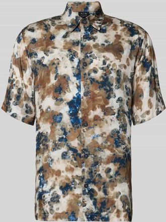 A|X Armani Exchange Boxy Fit Freizeithemd aus Viskose im Allover-Look