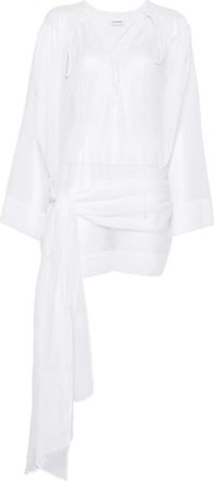 Andamane Lace-up Knotted-waist Mini Dress