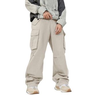Generic Pantalon cargo baggy pour homme - Pantalon moderne - Plusieurs poches - Pantalon de jogging Y2K Streetwear - Coupe d&eacute;contract&eacute;e - Pantalon cargo long 