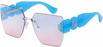 Generic Lunettes de soleil surdimensionnées sans monture pour femmes, lunettes de soleil de luxe sans monture pour hommes et femmes, lunettes anti-UV400, C8 b