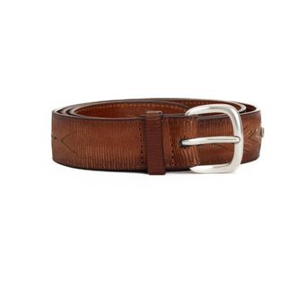 Orciani Brauner Lederg&uuml;rtel mit Sheffield-Schnalle - - Accessories - Herren - Braun - 100 CM