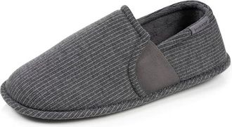 Isotoner Chaussons pantoufles Charentaises homme, 41 EU, rayure gris