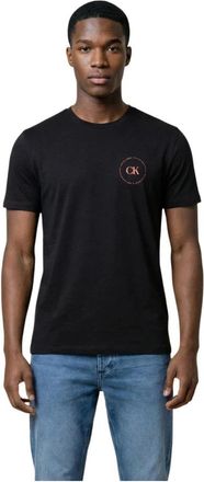 Calvin Klein Jeans Homme, Tops, Noir, Taille: L T-shirt imprim&eacute; en coton &agrave; manches courtes