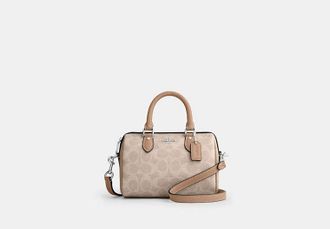 Coach Mini Rowan Umh&auml;ngetasche Aus Signature Canvas f&uuml;r Frauen in Beige