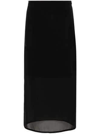 Sportmax Semi-transparenter Midirock - Schwarz