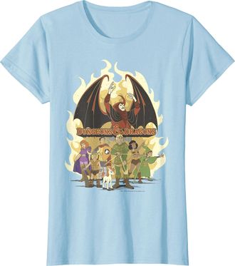 Dungeons & Dragons Group Shot Flame Portrait T-Shirt