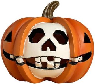 Generico D&eacute;corations de Spooky Skull - Squelette gothique en r&eacute;sine Statues de | Ornement saisonnier effrayant pour couloir de fen&ecirc;tre pour &eacute;tag&egrave;re d&eacute;tag&egrave;re, D