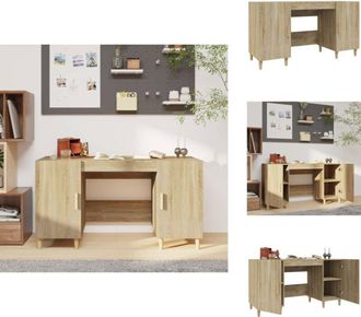vidaXL Vidaxl - Bureau Chêne sonoma 140x50x75 cm Bois dingénierie - Bureau Ordinateur - Bureau Chêne - Meuble De Bureau - Bureau Moderne - Bureau Design