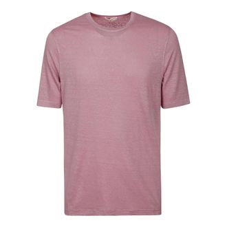 FILIPPO DE LAURENTIIS Homme, Tops, Rose, Taille: XL T-shirt en lin rose à manches courtes