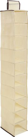 Premier Housewares Creme Brown Trim 10 Abschnitt Hanging Shoe Organizer, Polyester, Sahne, 28x15x120