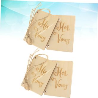 NUOBESTY Holz Gel&uuml;bde Notizbuch 2 St&uuml;ck mit Kraftpapier Rustikales Hochzeitsgel&uuml;bde Buch mit Juteschnur Selbstgemacht Hochzeitsdekoration Verlobungsgeschenk