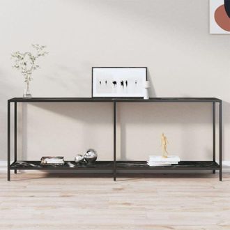 vidaXL Table console Noir 200x35x75,5 cm Verre tremp&eacute; Vidaxl