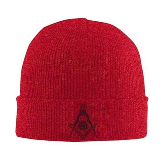 Generic Bonnet en Tricot &Eacute;querre Et Compas Ma&ccedil;onniques Coupe-Vent Chapeau Tricot&eacute; Respirant Bonnet pour Femme Ski Ext&eacute;rieur