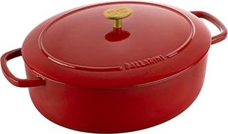 Ballarini Bellamonte Cocotte Bräter, Gusseisen, emailliert, oval, 31 cm, 5,5 l, Rot