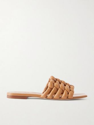 Tod's Padded Woven Leather Slides - Brown