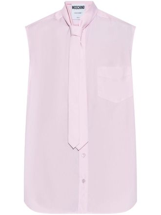 Moschino chemise en coton à design sans manches - Rose