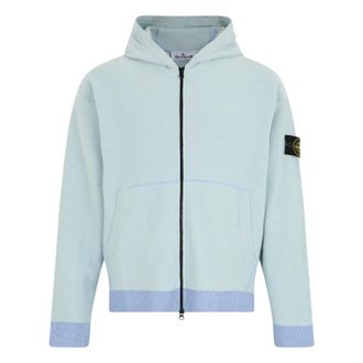 Stone Island Homme, Sweatshirts et sweats &agrave; capuche, Bleu, Taille: 2XL SweaT-shirt en coton avec fermeture &eacute;clair