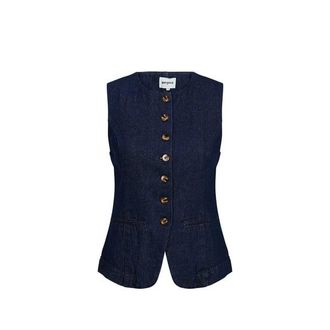 Garance Paris Veste sans manches en denim de coton
