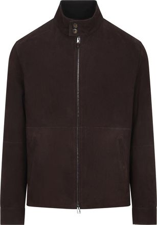 Canali Blouson En Cuir - Marron