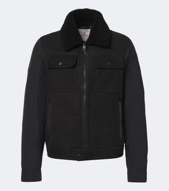 Moncler Veste doudoune en daim et shearling