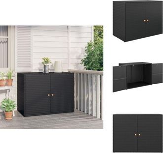 vidaXL Armoire de rangement jardin Noir 100x55,5x80 cm R&eacute;sine tress&eacute;e - Meuble De Jardin - Armoire De Rangement Ext&eacute;rieur - Abri De Jardin - Rangement