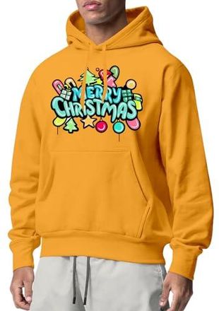 Generic Sweat à capuche de Noël pour homme à manches longues, avec impression 3D, pull de Noël avec capuche ample mode Noël sweat-shirt chaud dhiver pull à ca