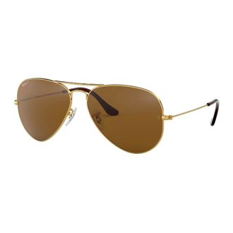 Ray-Ban Lunettes de soleil aviateur larges en m&eacute;tal - unisex - Accessoires - Brun - Taille: 58 MM