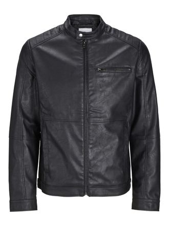 Jack & Jones Herren JJEDYLAN PU Biker Jacket NOOS 12261196,Schwarz,XXL