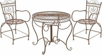 Clp nostalgische Sitzgruppe Sheela aus Eisen antik braun