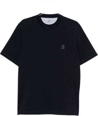 Brunello Cucinelli T-shirt en jersey avec logo - Homme - Tops - Bleu - Taille: S