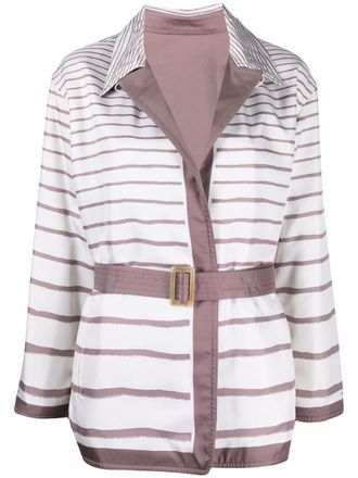 Hermès veste ceinturée à design réversible (années 2000) - Blanc