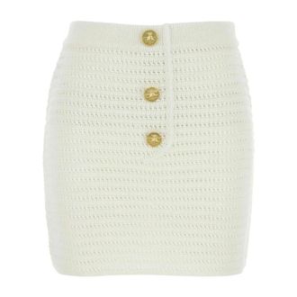 Le Kasha Crochet Mini Skirt - - Skirts - Damen - Wei&szlig; - S