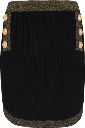 Balmain Femme, Jupes, Noir, Taille: 38 FR Zebra knit short skirt
