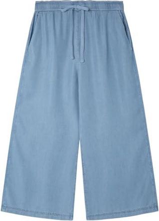 Springfield 7.t. Pantalones Culotte Tencel, Bleu fum&eacute;, 38 Femme
