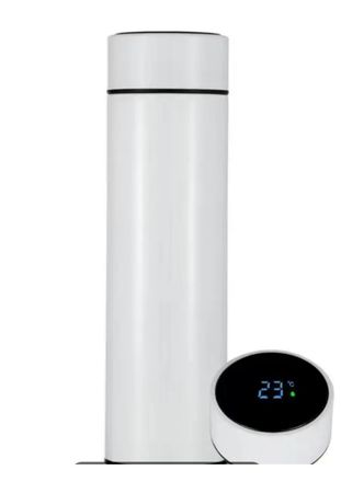Generic Smart Cup 500 ml Edelstahl Thermosflasche Vakuum Thermosflasche mit intelligenter Temperaturanzeige Wei&szlig;