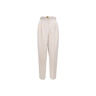 Elisabetta Franchi Zipper Hose mit G&uuml;rtel - - Trousers - Damen - Wei&szlig; - XL