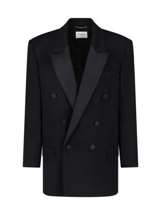 Saint Laurent Double-Breasted Wool Blazer