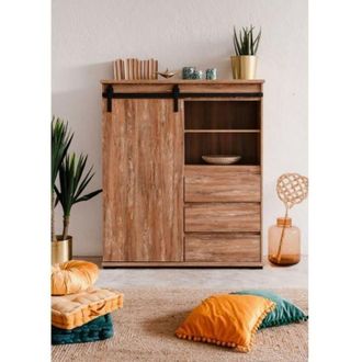 Finori Buffet - MARRAKESCH 53A - Chene - 1 porte - 3 tiroirs - Style industriel-loft