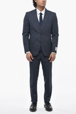Corneliani CC COLLECTION 3-Teiliger Anzug Aus Schurwollmischung Mit Pattentaschen Corneliani