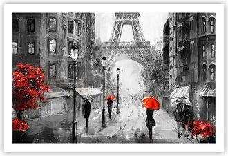 Arttor Poster ohne Rahmen Paris Stadt Zuhause Deko 91x61cm Wandposter Art Prints Wandbilder Dekoration Wohnzimmer Schlafzimmer Küche Wanddeko Bild Wand Kunst