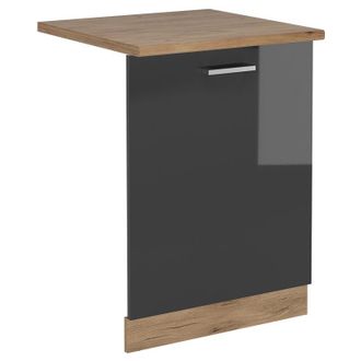 Vicco Panneau de lave-vaisselle R-Line, Anthracite Haute brillance, 60cm, pt Ch&ecirc;ne Vicco