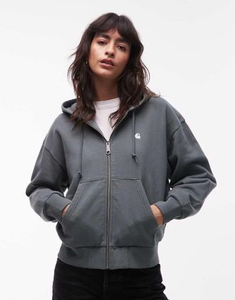 Carhartt Work in Progress Casey - Sweat &agrave; capuche zipp&eacute; - Vert p&acirc;le