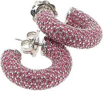 Amina Muaddi Cameron Earrings - Pink